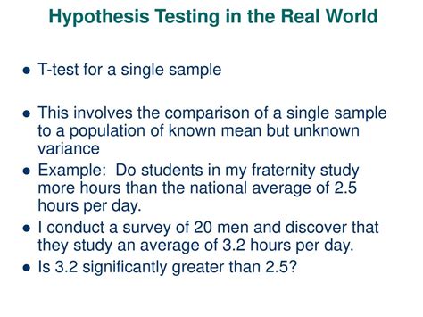 Hypothesis Testing In The Real World Ppt Download