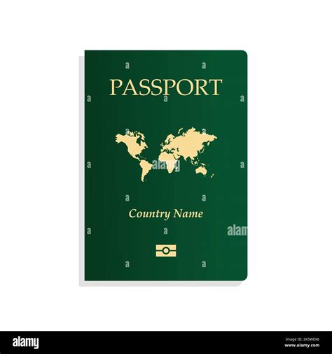 Green Passport Cover Vector Isolated International Passport Template
