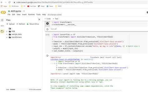 importerror cannot import name tfdistilbertmodel