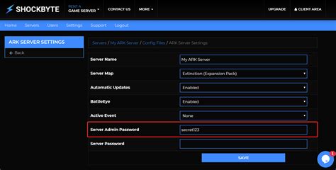 how to set a server admin password on your ark server knowledgebase