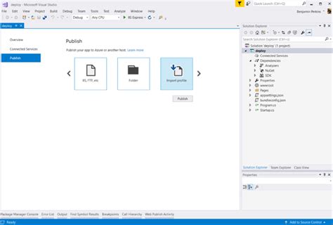 quick way to deploy an azure app service from visual