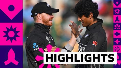 Icc Cricket World Cup Highlights New Zealand Secure Five Wicket Win