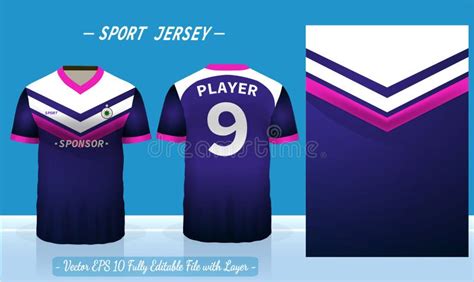 T Shirt Sport Template Design For Soccer Jersey Stock Vector