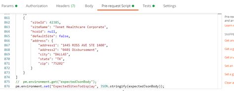 how to verify full body response within a pre requisite script and