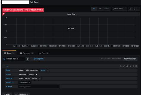 grafana influxql data source connection error xxxxxx database