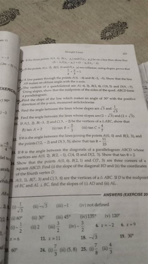 12 If The Three Points A H K B X1 Y1 And C X2 Y2 Lie On A Line Th