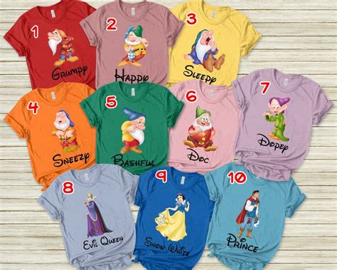 7 Dwarf Inspired Shirts And Snow White Prince Cosplay Costume Seven