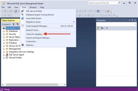 how to manually check and update sql server management