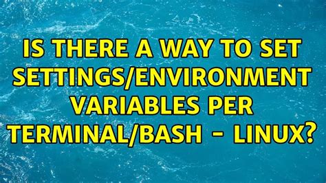 is there a way to set settings environment variables per terminal bash