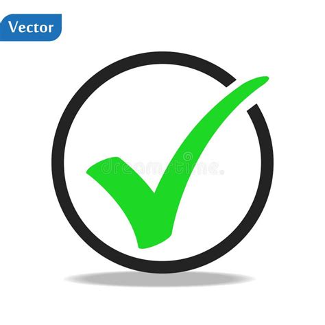 Black Check Mark Icon Tick Symbol Black Color Vector Illustration Stock