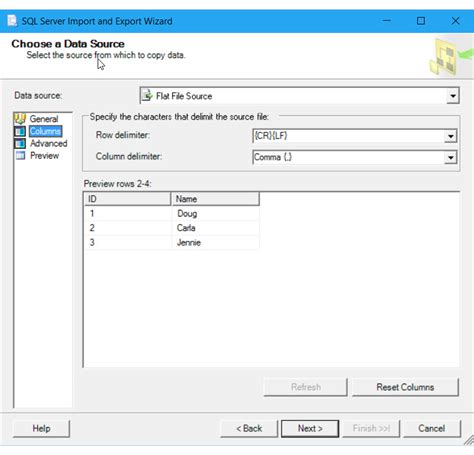 フラット ファイル データ ソースに接続する sql server インポートおよびエクスポート ウィザード sql server