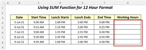 how to calculate hours worked minus lunch with excel formula