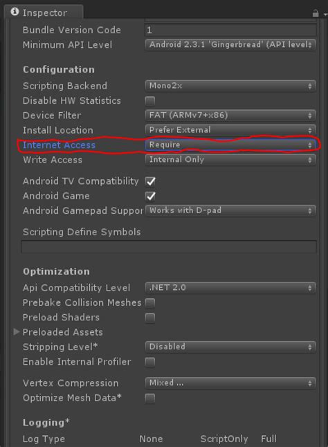 unity3d android internet permission in unity stack overflow
