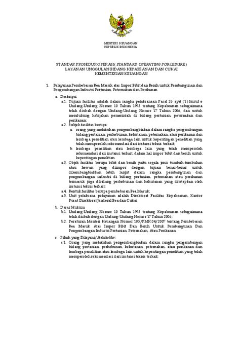 Pdf Sop Bea Cukai Elvin Haris