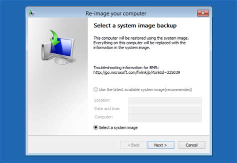 how to create and restore system image backups on windows 8 1