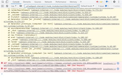 reactjs getting errors in console in nextjs while using images from
