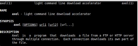axel a linux command line download accelerator i have