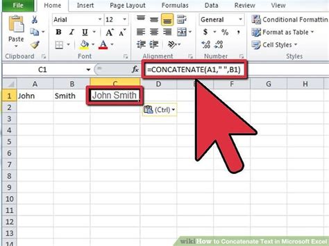 how to concatenate text in microsoft excel with pictures