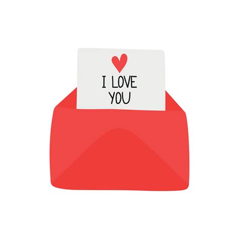 Cute Doodle Love Letter Envelope With Heart Hand Drawn Vector