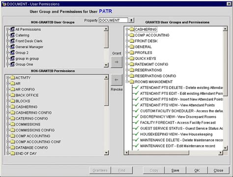 user permissions