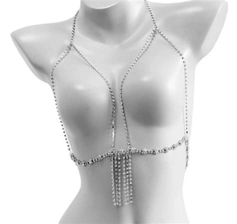 Rhinestone Body Chain Crystal Bra Body Jewelry Beach Or Etsy