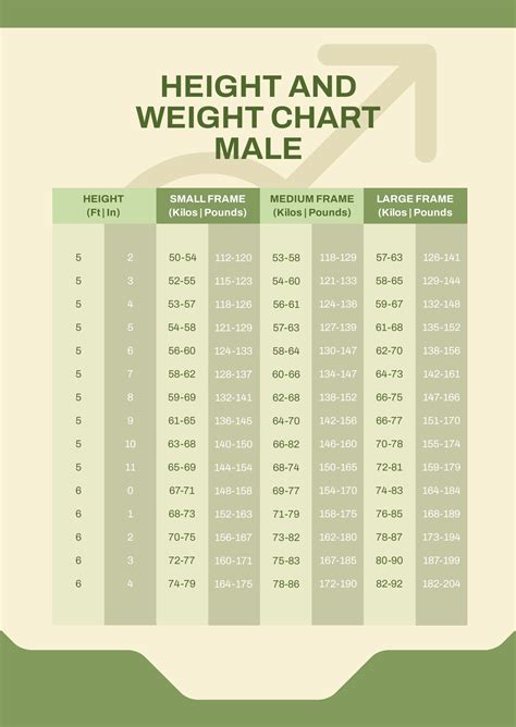 Height Weight Male Bmi Chart In Psd Illustrator Pdf Word Download