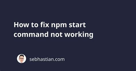 how to fix npm start command not working sebhastian