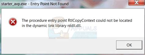 fix the procedure entry point name could not be located