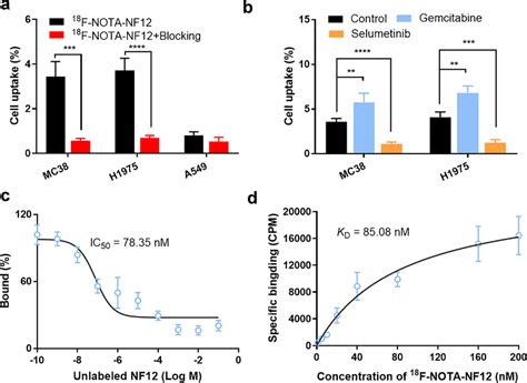 Cell Uptake And Binding Assays A Cell Uptake Of ¹⁸f Nota Nf12 In Mc38