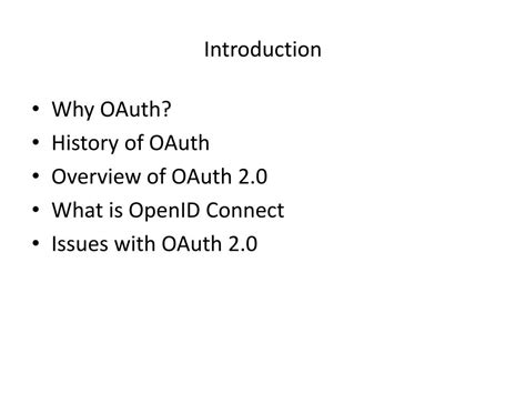 ppt an introduction to oauth and openid connect powerpoint