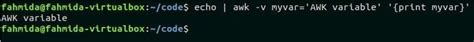 how to use variable in awk command linux hint