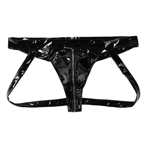 Open Crotch Faux Leather Jockstrap 1 000 Mens Lingerie Free Shipping