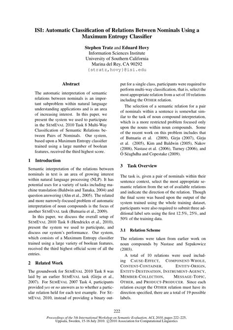 pdf isi automatic classification of relations between nominals using