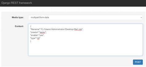 upload a file and json data in django restframework ask