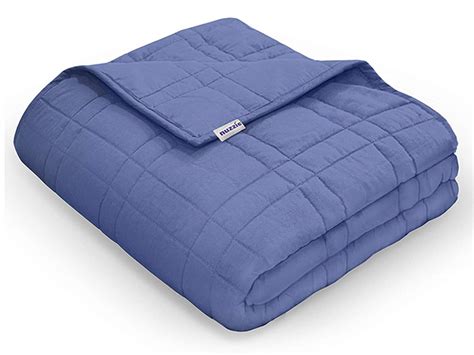 nuzzie classic weighted blanket navy blue 20lbs