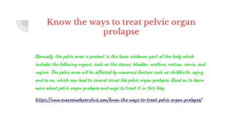 Ppt Know The Ways To Treat Pelvic Organ Prolapse Powerpoint