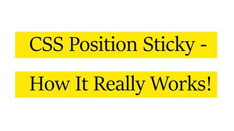 how to fix css position sticky is not working issue solution css