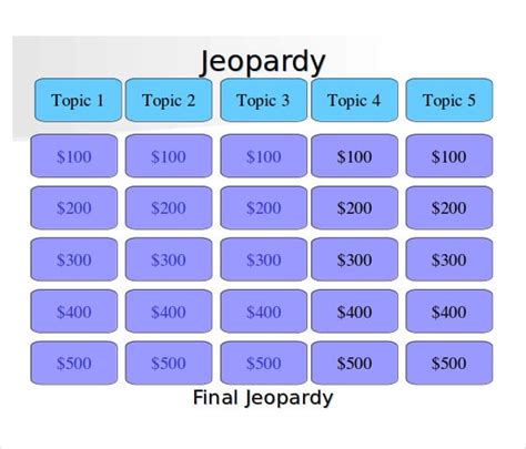 Free Jeopardy Template 8 Free Word Pdf Ppt Documents Download