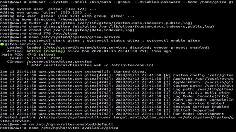 how to install gitea git service with nginx on ubuntu 18