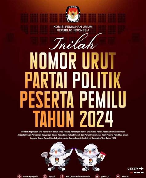 Kpu Tetapkan 17 Partai Politik Peserta Pemilu 2024 Dan Terdapat 6