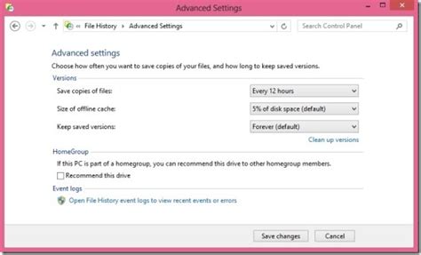 how to backup files in windows 8 using file history