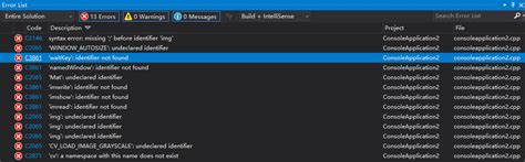 c learning opencv getting lnk2019 unresolved external symbol images