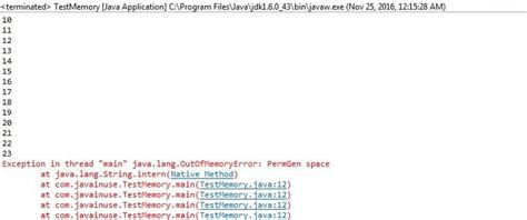 permgen space java javatpoint