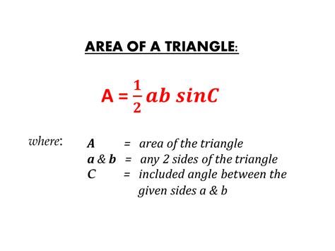 area of a triangle using trigonometry