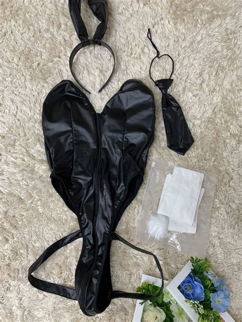 開封のみ Senmhs バニーガール セクシー コスプレ 逆バニー メイド うさぎ バニー 小悪魔 Pu革 萌え エロ エッチ な 下着