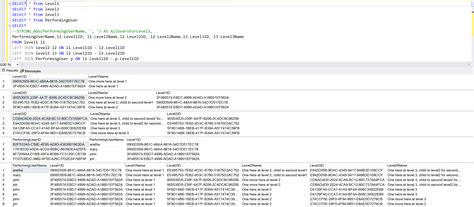 sql aggregation of string values from diffrent rows in a mulit leveled