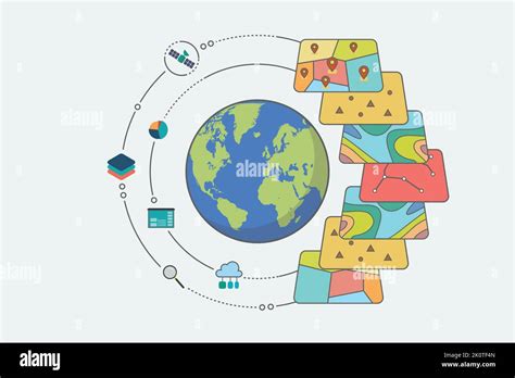 Sistema De Información Geográfica Concepto De Capas De Datos