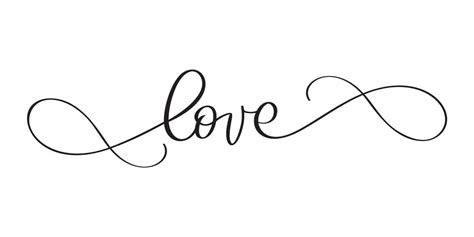 Love You Postcard Phrase Calligraphy For Valentines Day Vector Ink