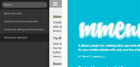 the famous slide out sidebar navigation javascript solutions