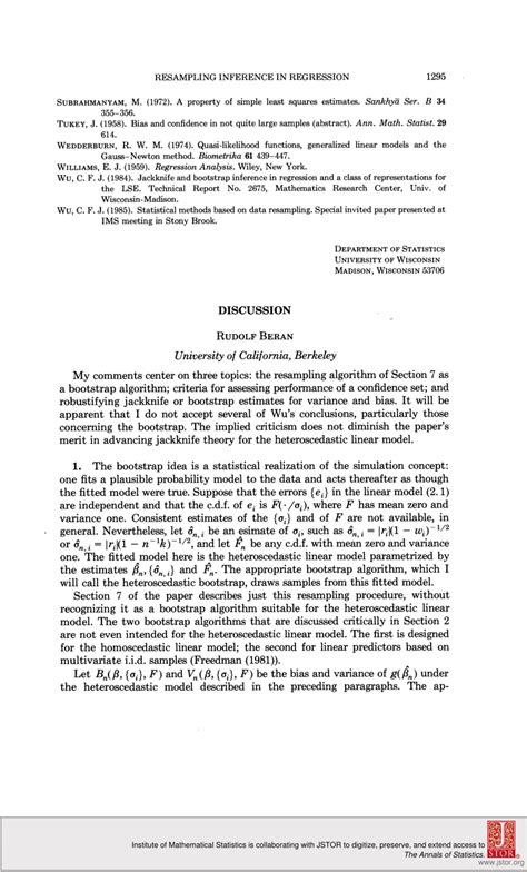pdf discussion jackknife bootstrap and other resampling methods in